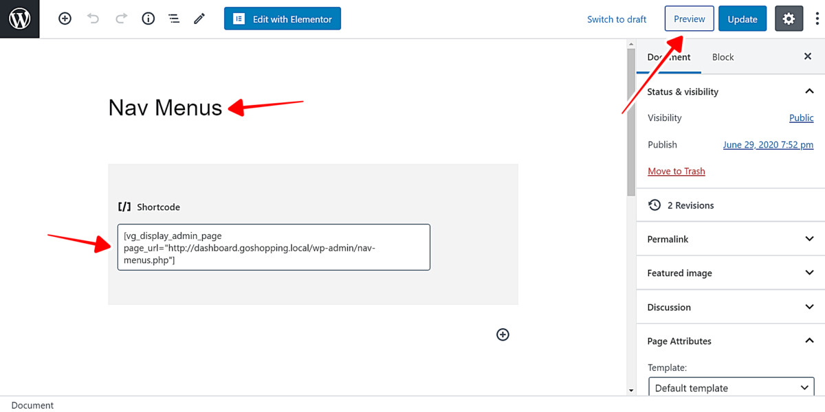 Set up the Pages, Theme Settings, and Menus on the Frontend Dashboard