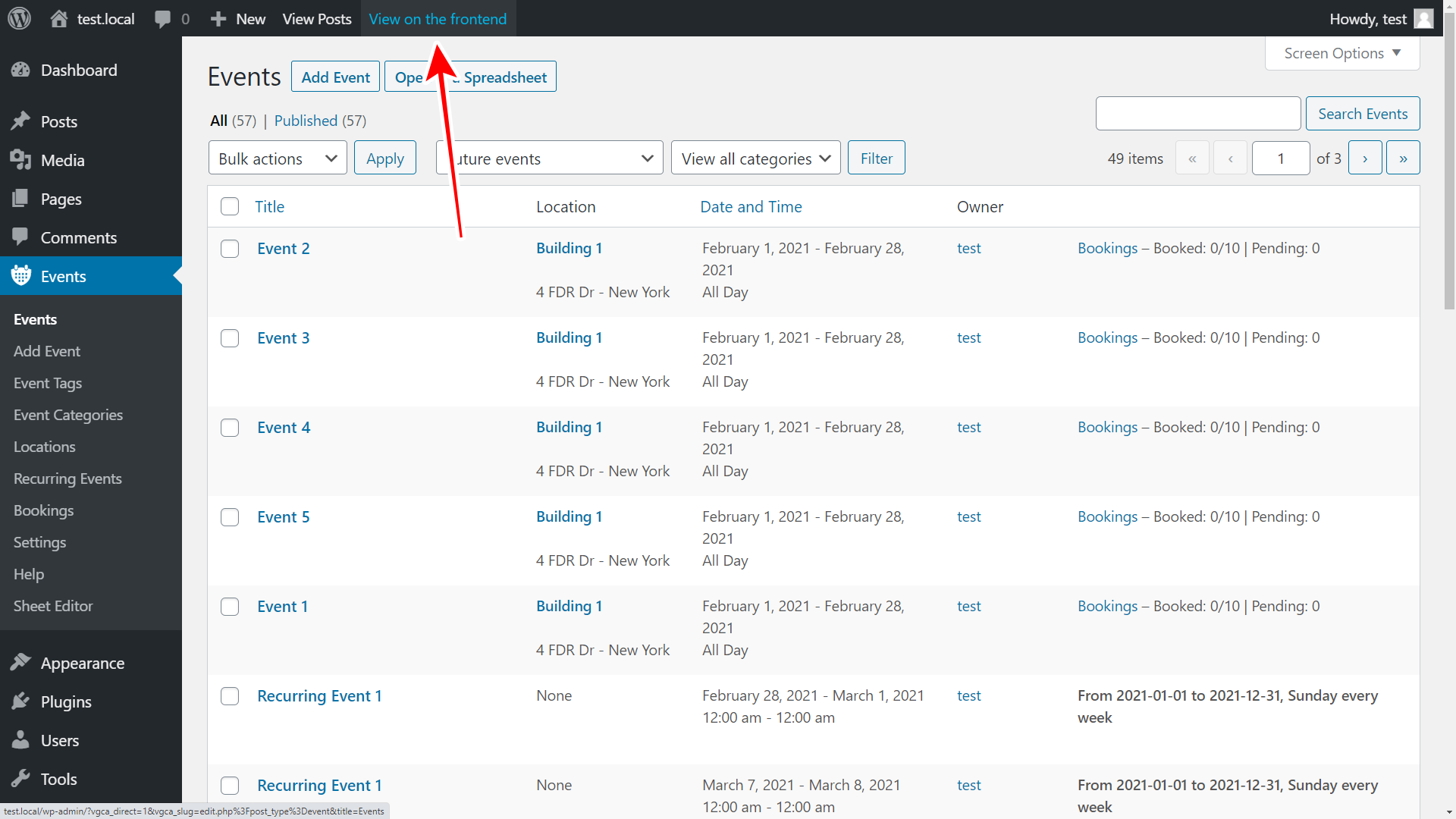 Events Manager - How to Manage Events on the Frontend